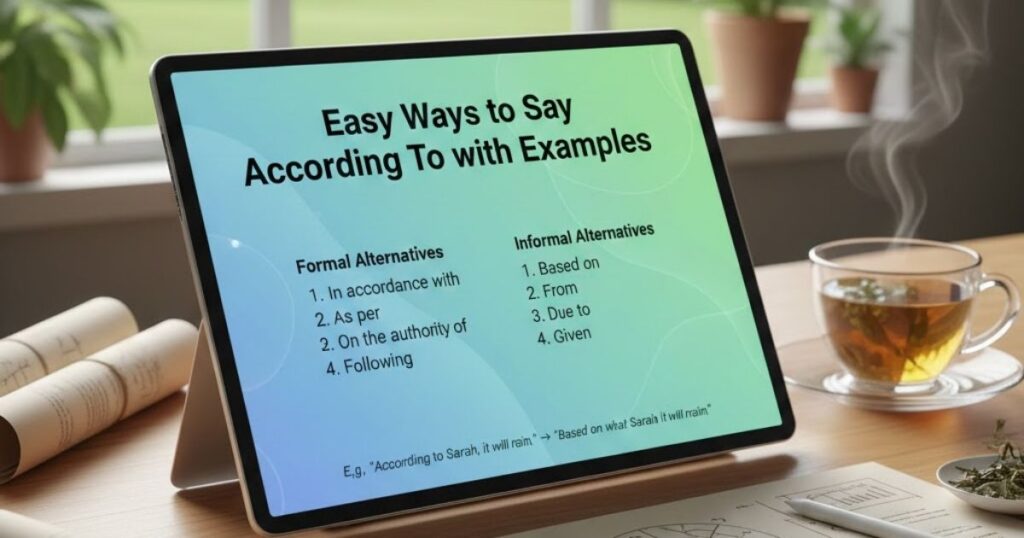 30 Easy Ways to Say According To with Examples ( Updated 2026)
